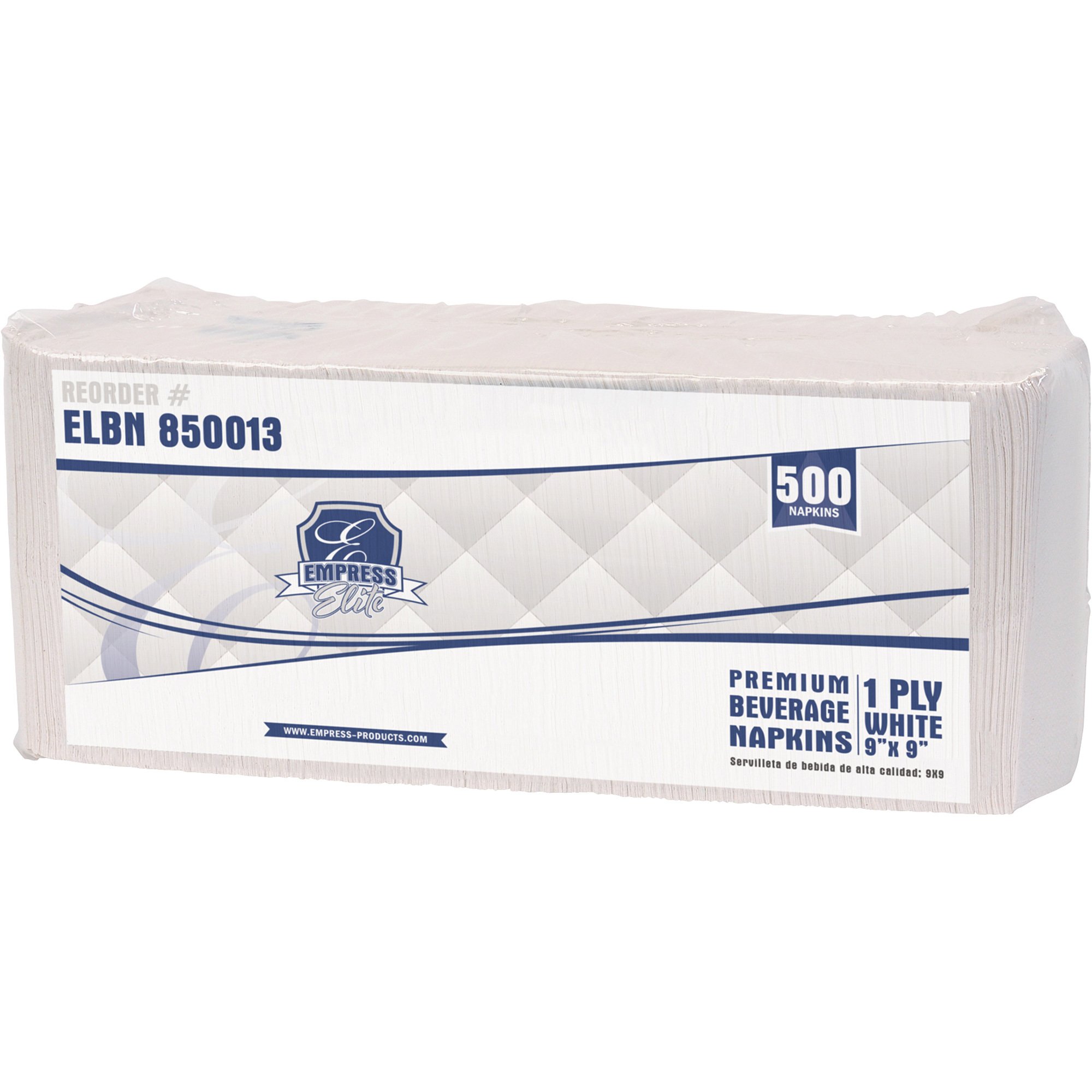 Empress Recycled Beverage Napkins — 500-Ct. Pkgs., Case of 8 Pkgs., Model# ELBN 850013 ...